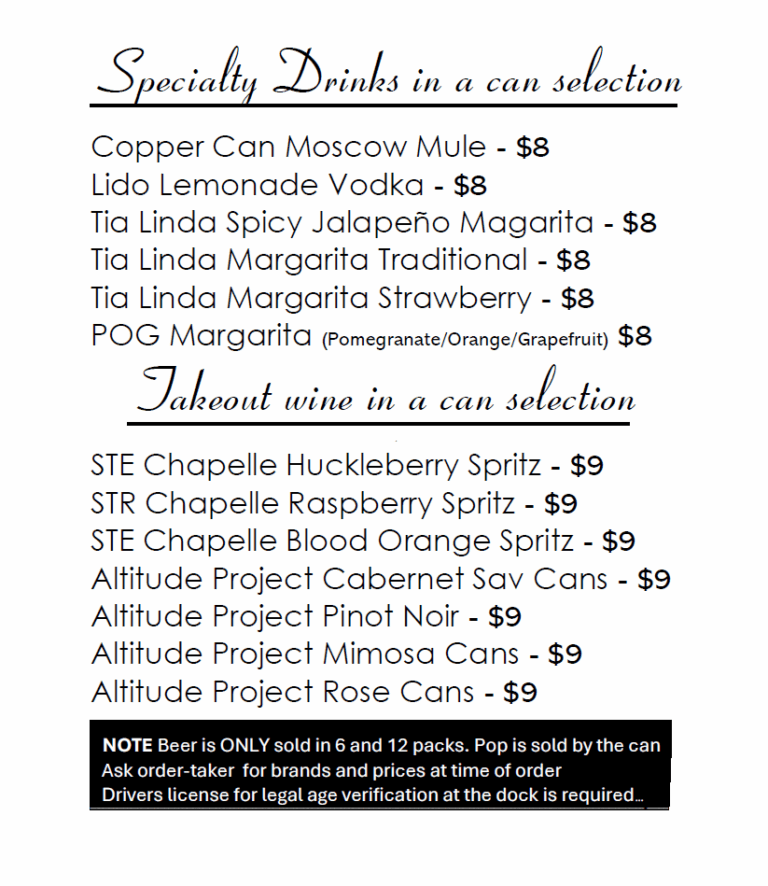 Dockside Delivery Menu – The Historic Rock Tavern